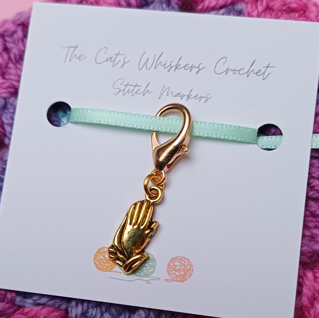 Prayer Hands Stitch Marker, Faith Charm, Progress Keepers, Stitch ...