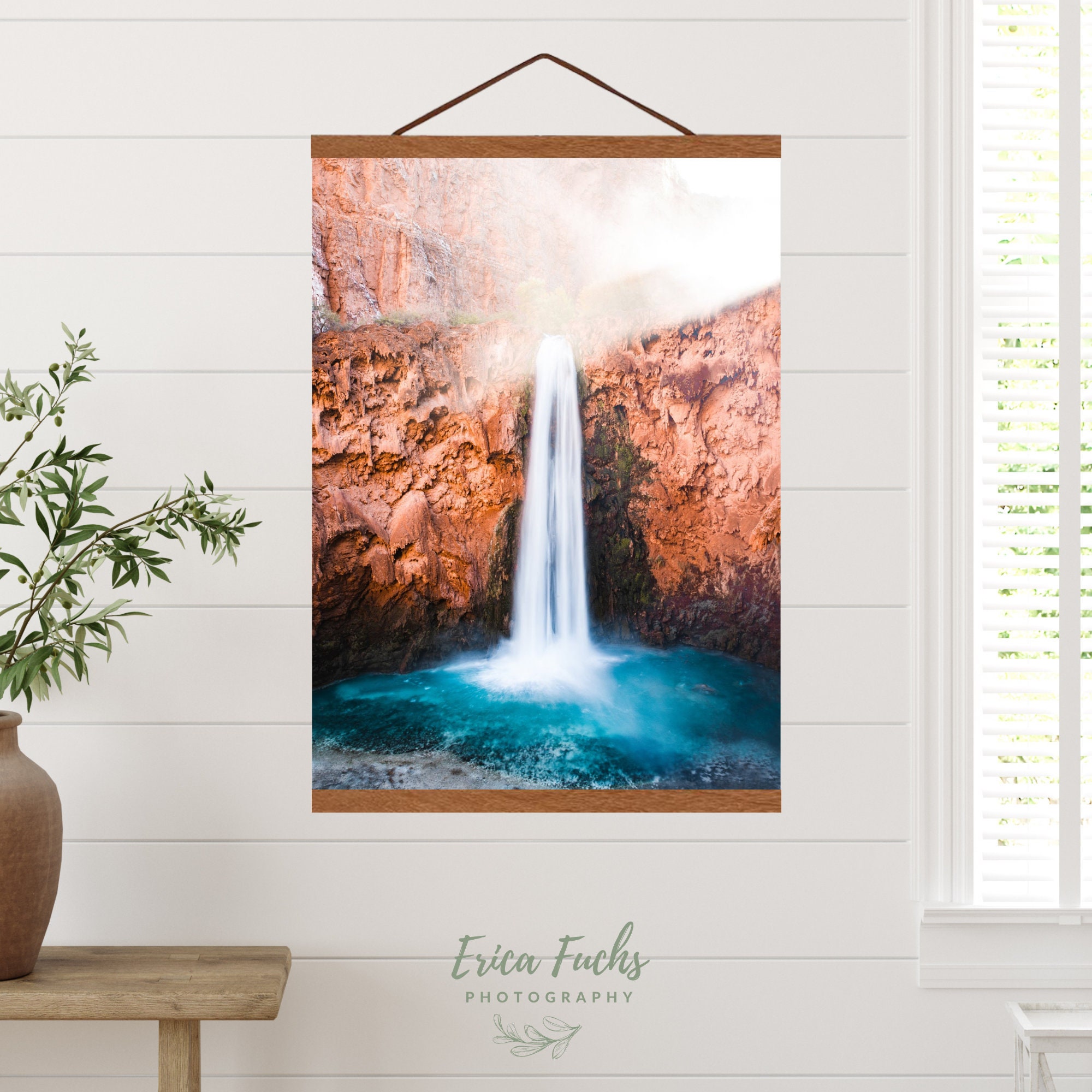 Havasupai Falls, Waterfall Poster, Desert Oasis, Grand Canyon Waterfall ...