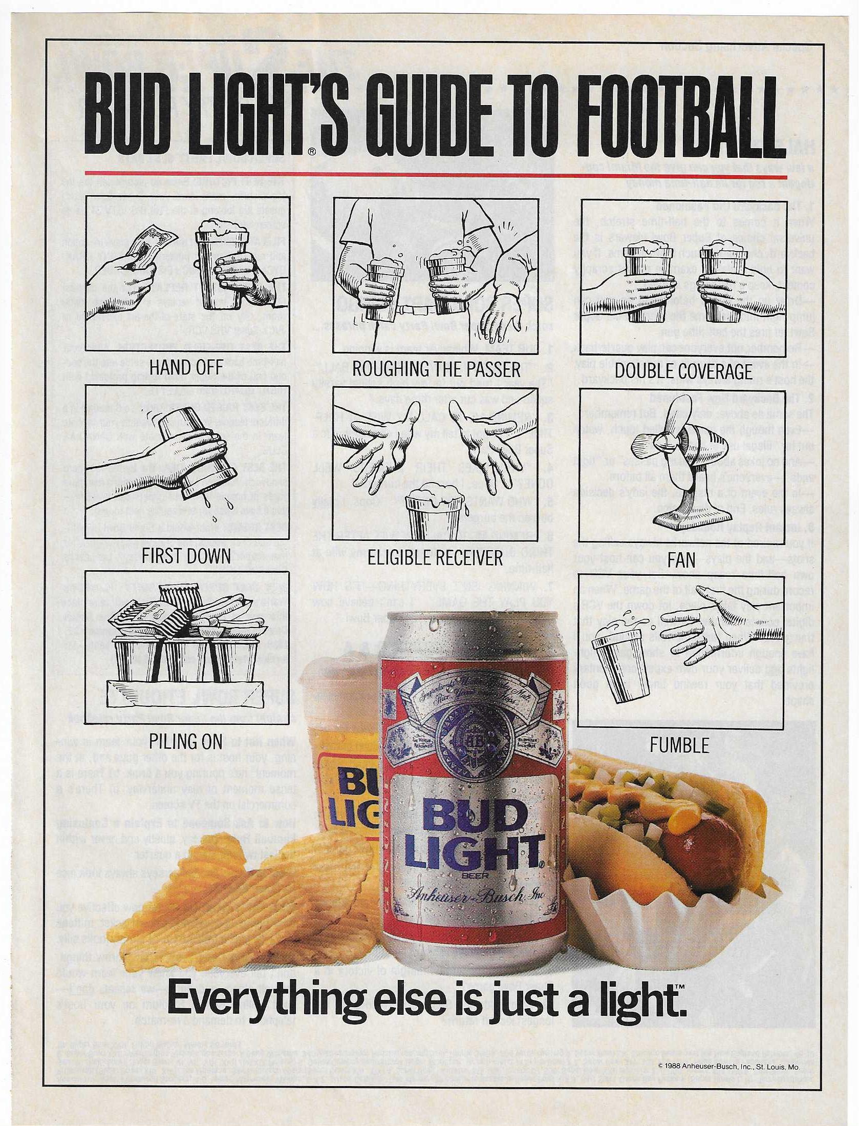 Original 1989 Full Page Magazine Advertisement for BUD LIGHT Beer ...