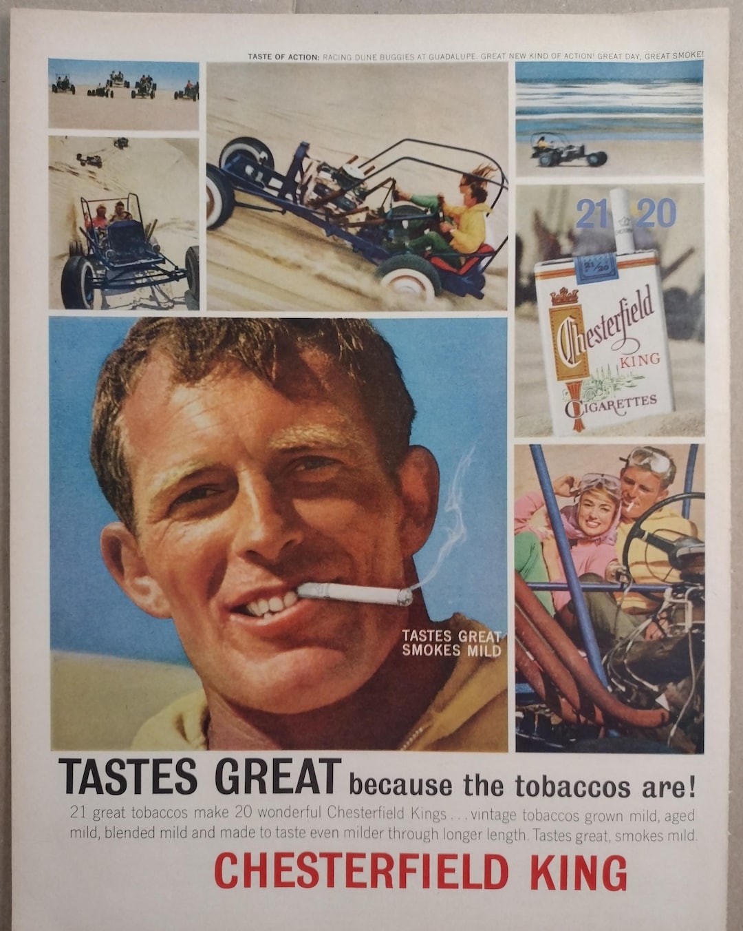 Original 1963 Full Page Magazine Advertisement for CHESTERFIELD KING ...