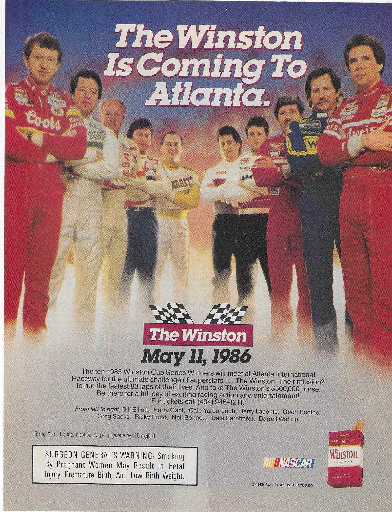 Original 1986 Full Page Magazine Advertisement for Winston Cigarettes ...