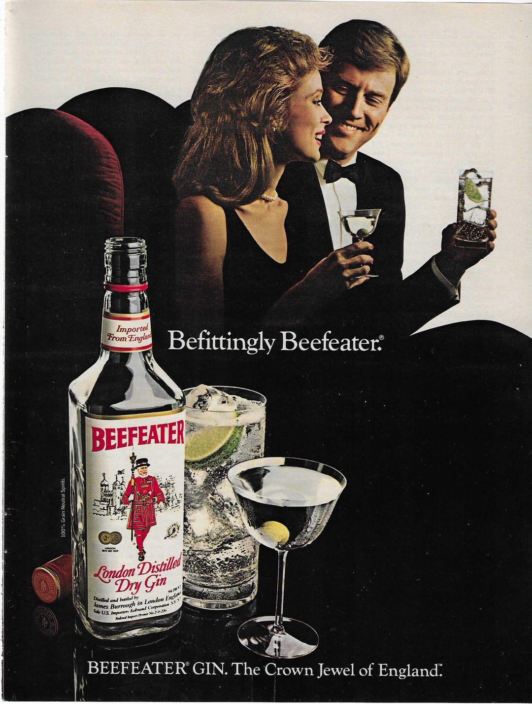 Original 1984 Full Page Magazine Advertisement for BEEFEATER GIN 8 X 11 ...