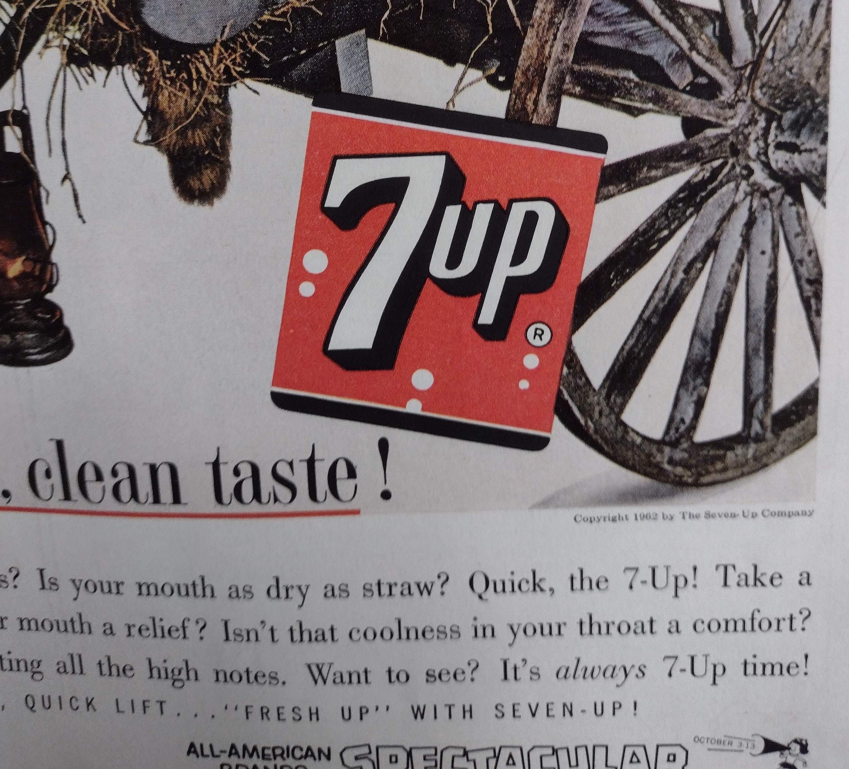Original 1962 Full Page Magazine Advertisement for 7UP Soda Colorful ...