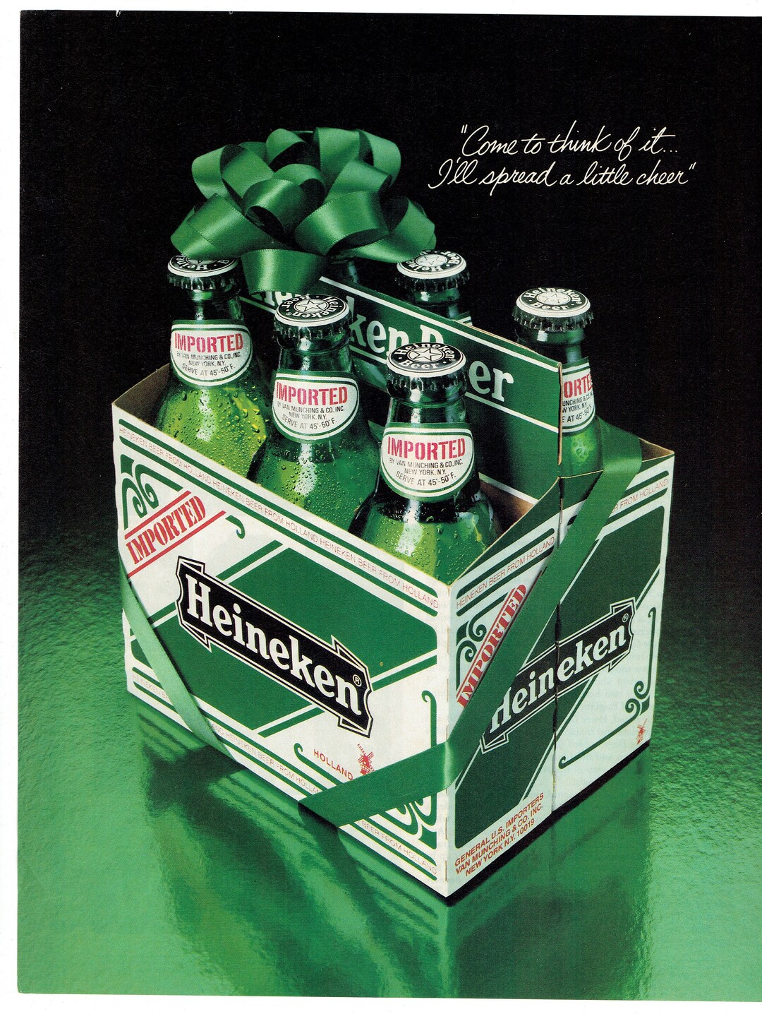 Original 1985 Full Page Magazine Advertisement for Heineken Beer Bold ...