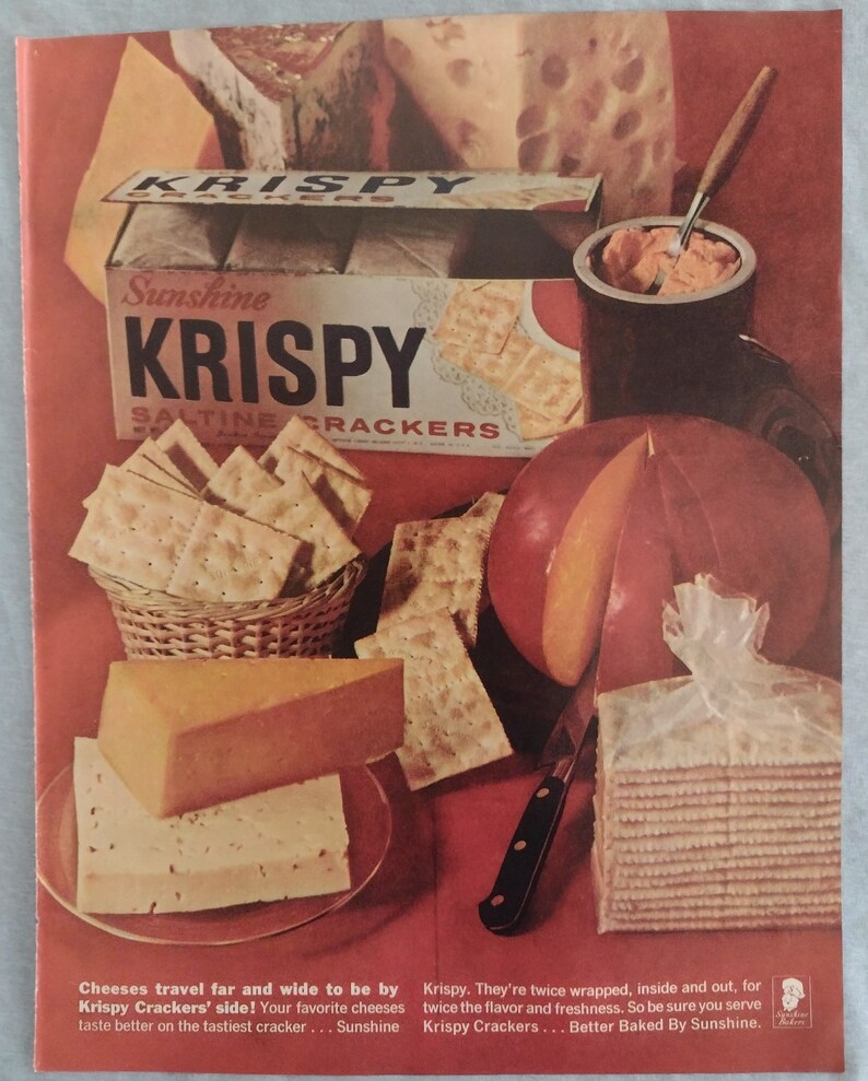 Original 1962 Full Page Magazine Advertisement for Sunshine KRISPY ...
