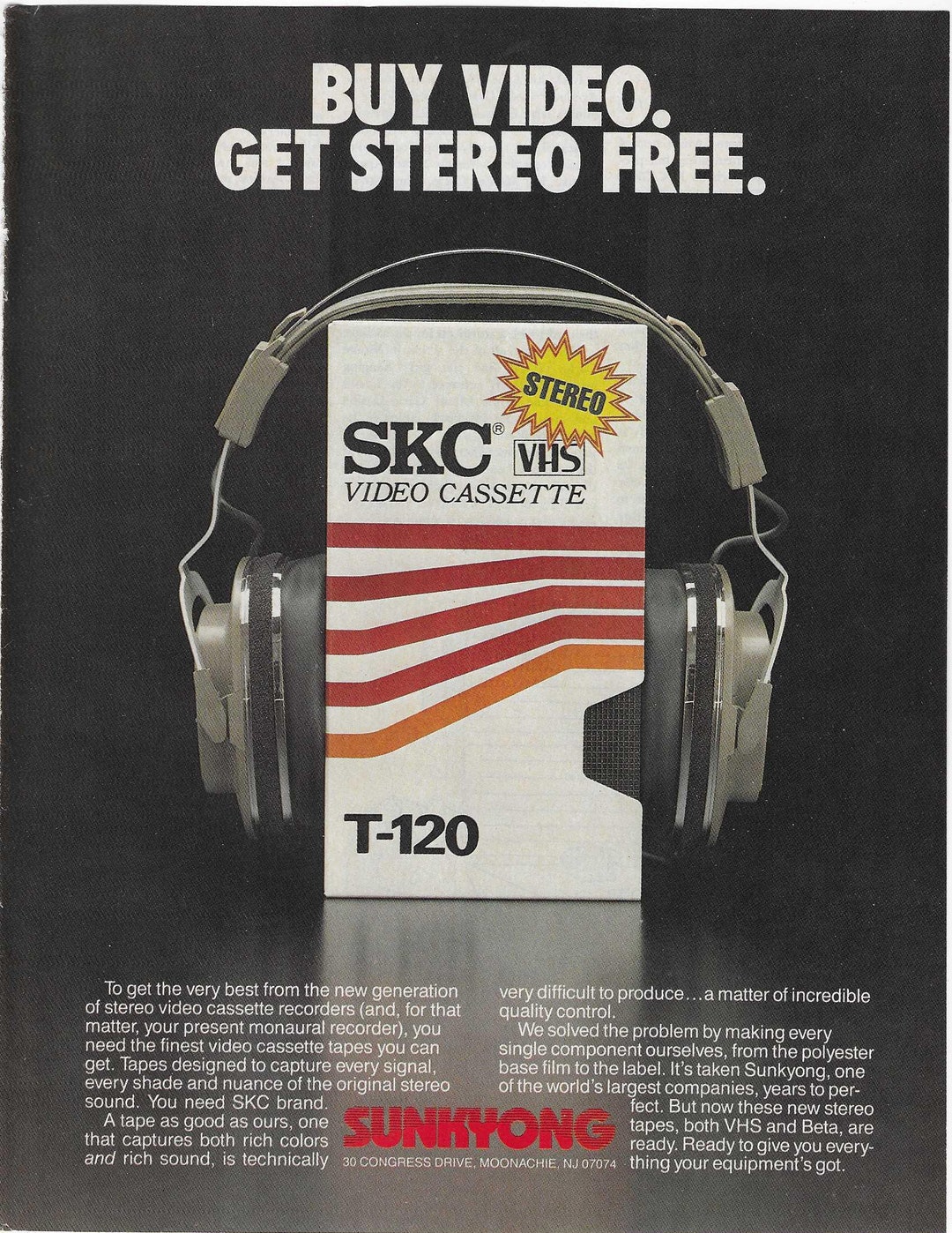 Original 1984 Full Page Magazine Advertisement for SUNKYONG VHS Video ...