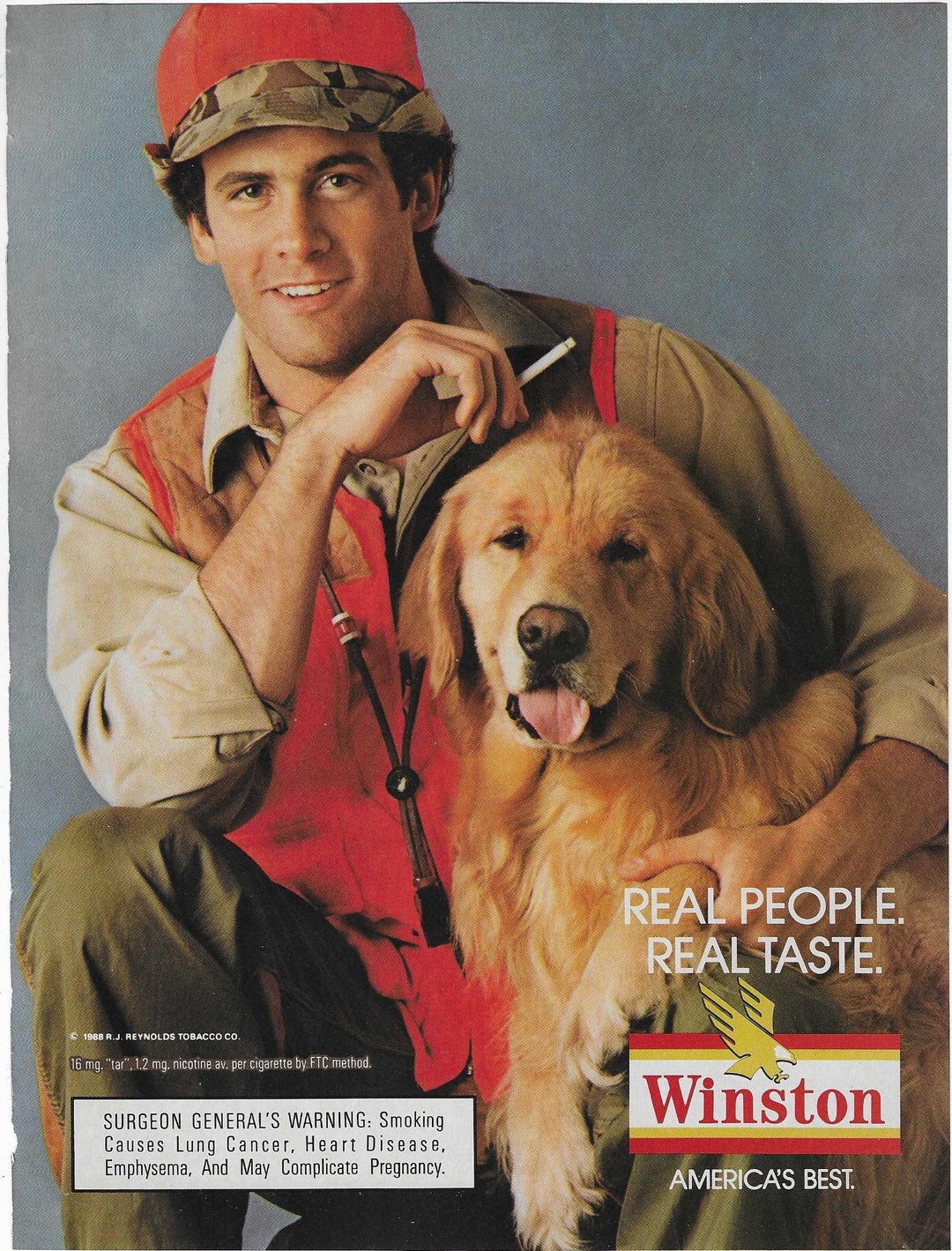 Original 1988 Full Page Magazine Advertisement for Winston - Etsy