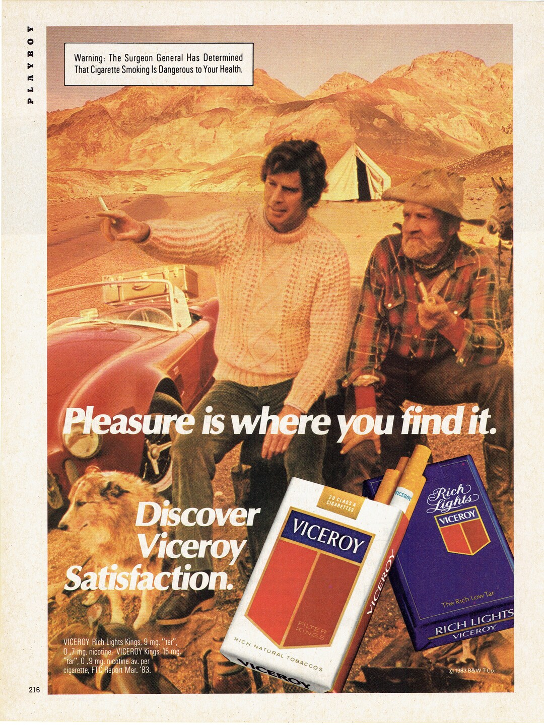 Original 1984 Full Page Magazine Advertisement for VICEROY - Etsy