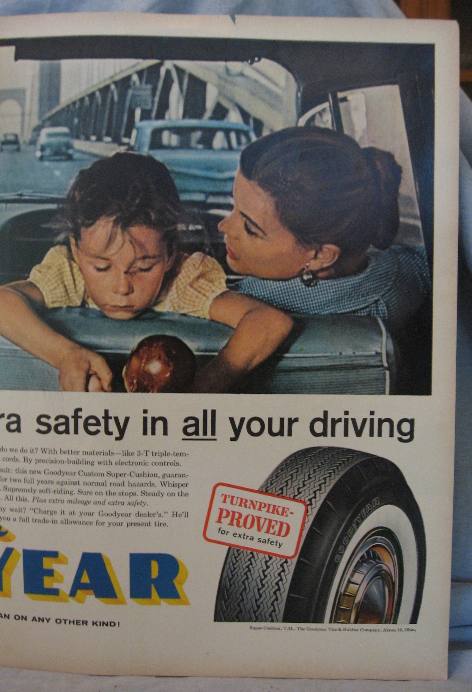 Original 1961 Two-page Magazine Ad for GOODYEAR Tires turnpike Proved ...