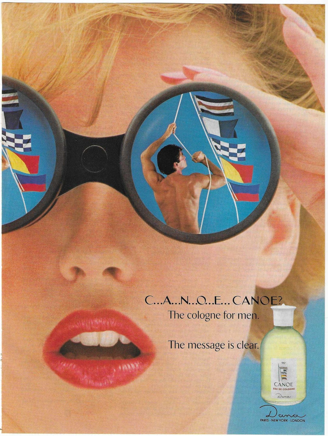 Original 1989 Full Page Magazine Advertisement CANOE Cologne for Men 8 ...