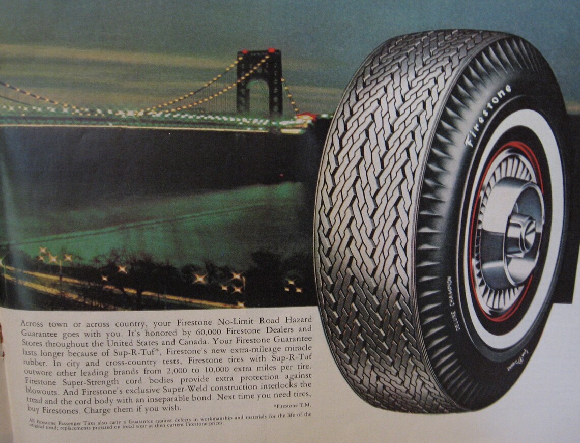 Original 1964 Two-page Magazine Ad for Firestone Tires Big | Etsy