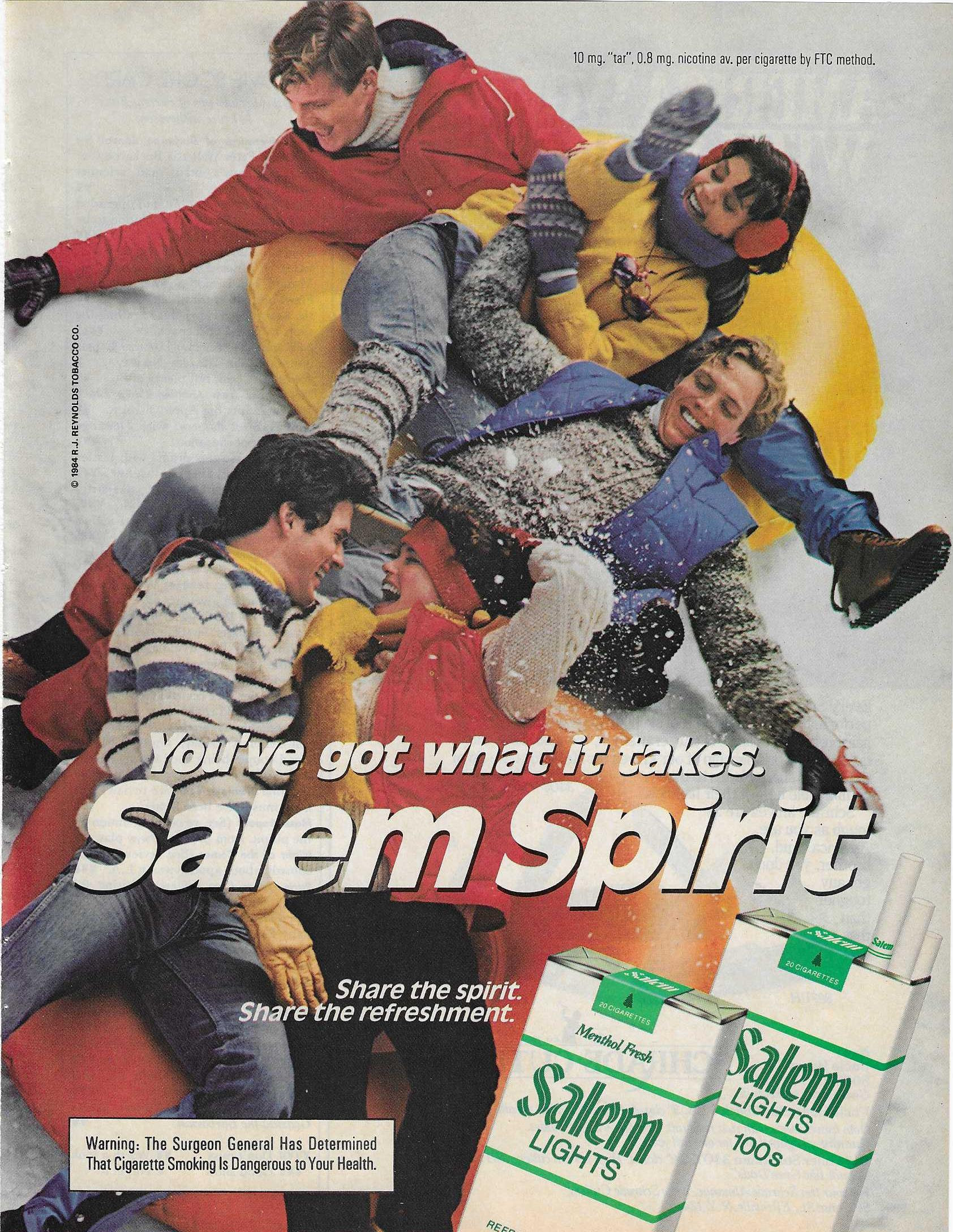 Original 1985 Full Page Magazine Advertisement for SALEM LIGHTS Menthol ...