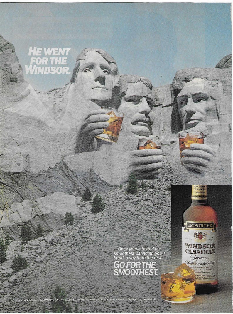 Original 1989 Full Page Magazine Advertisement for WINDSOR CANADIAN ...