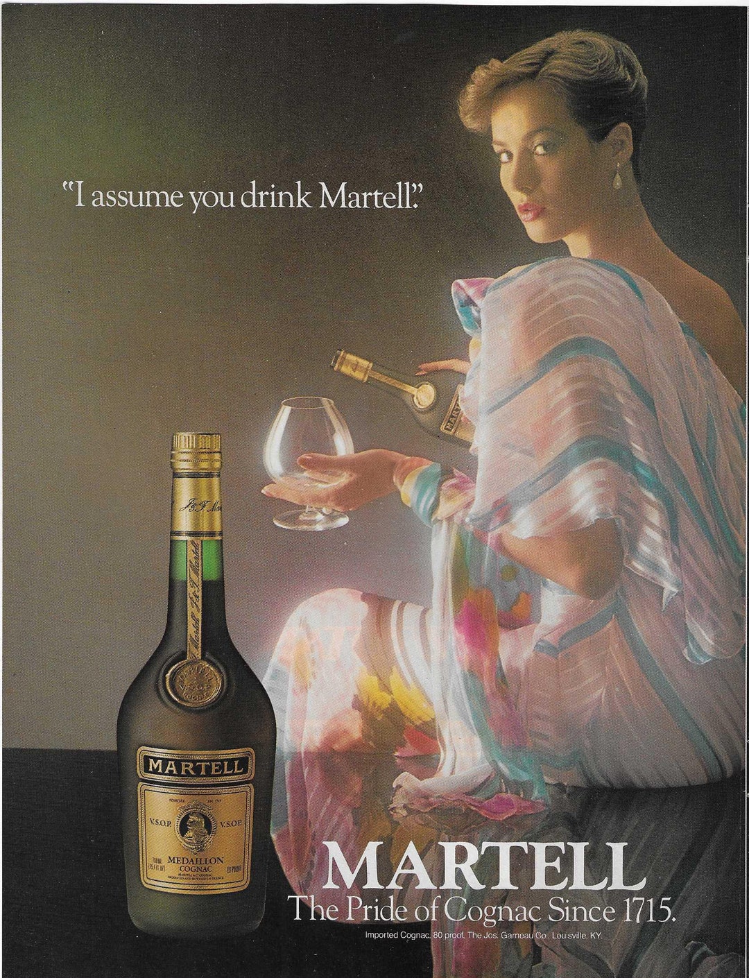 Original 1985 Full Page Magazine Advertisement for MARTELL COGNAC 8 X ...