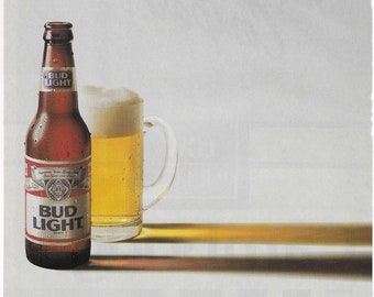 Original 1989 Full Page Magazine Advertisement for BUD LIGHT Beer ...
