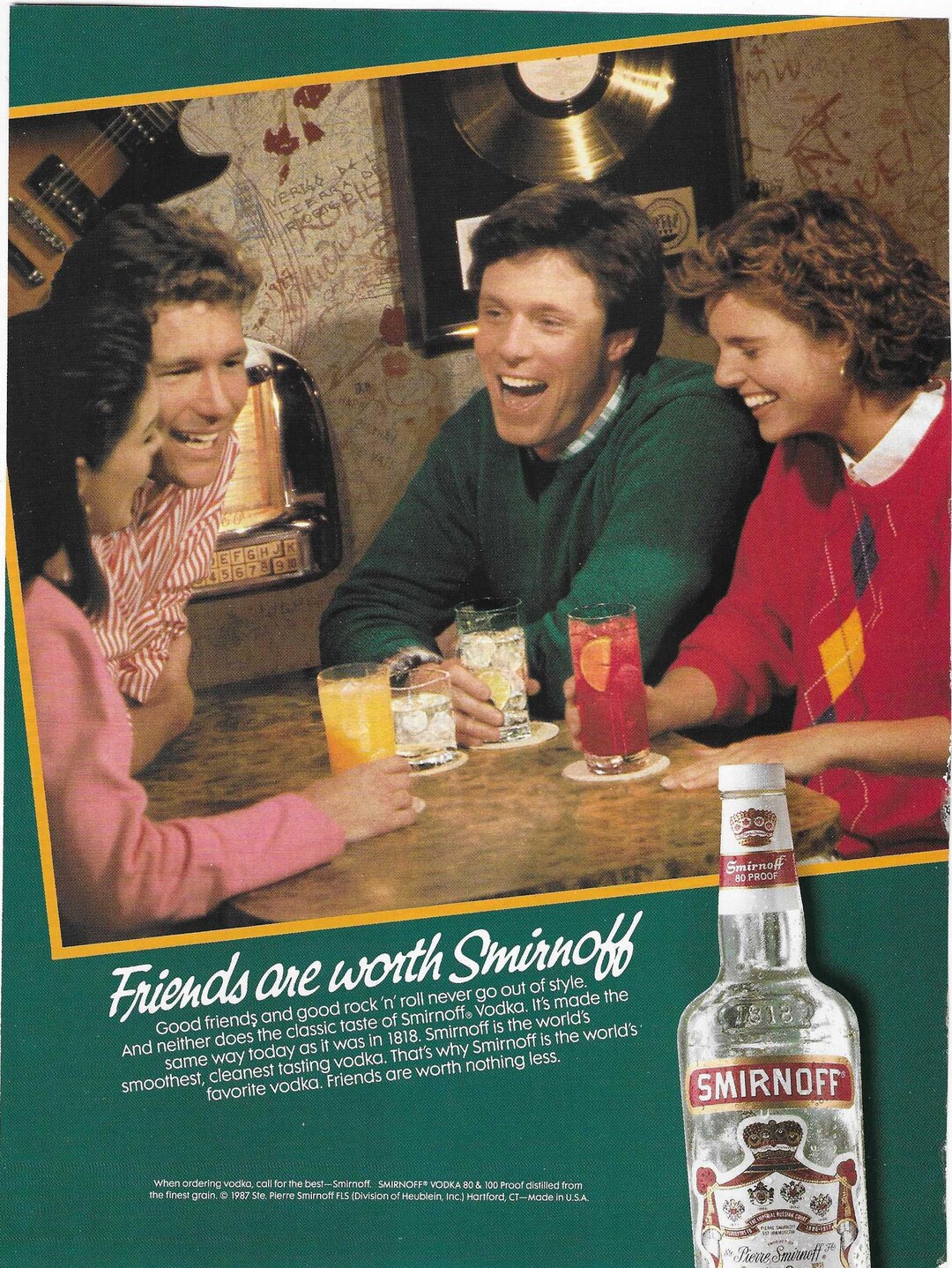 Original 1988 Full Page Magazine Advertisement for SMIRNOFF Vodka 8 X ...