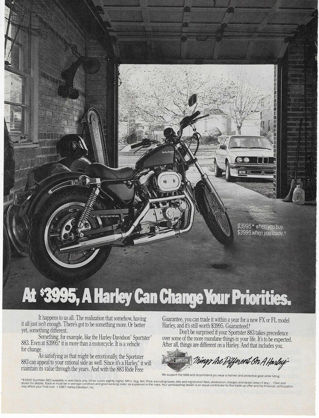 Original 1988 Full Page Magazine Advertisement for HARLEY-DAVIDSON ...