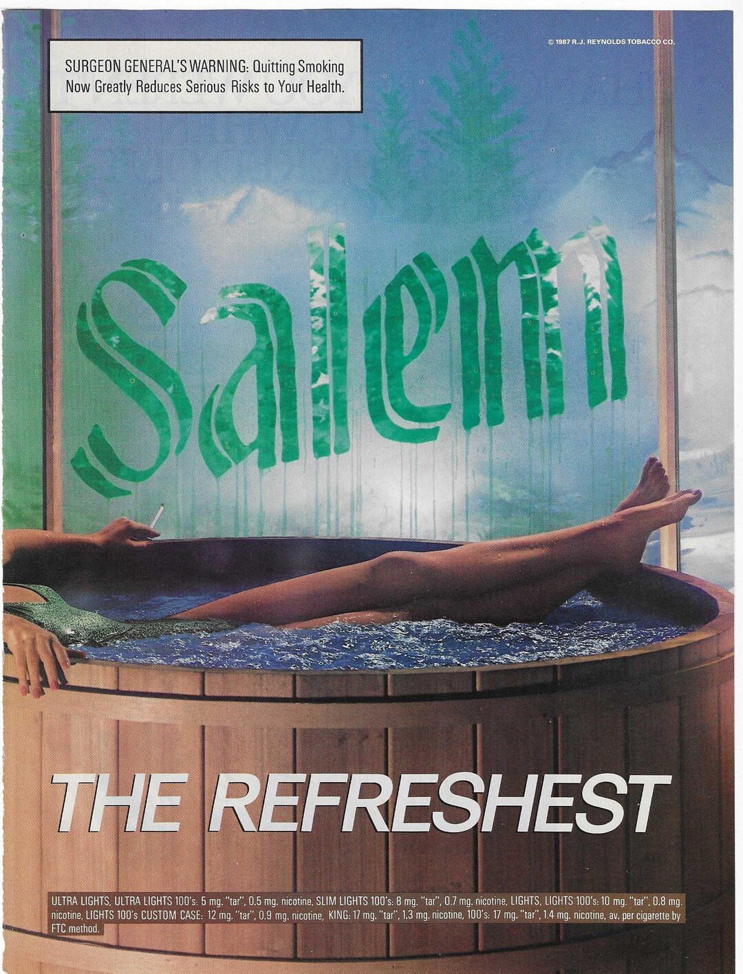 Original 1987 Full Page Magazine Advertisement for SALEM MENTHOL ...