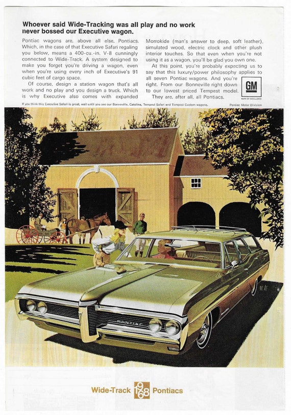 Original 1968 Full Page Magazine Advertisement for PONTIAC - Etsy