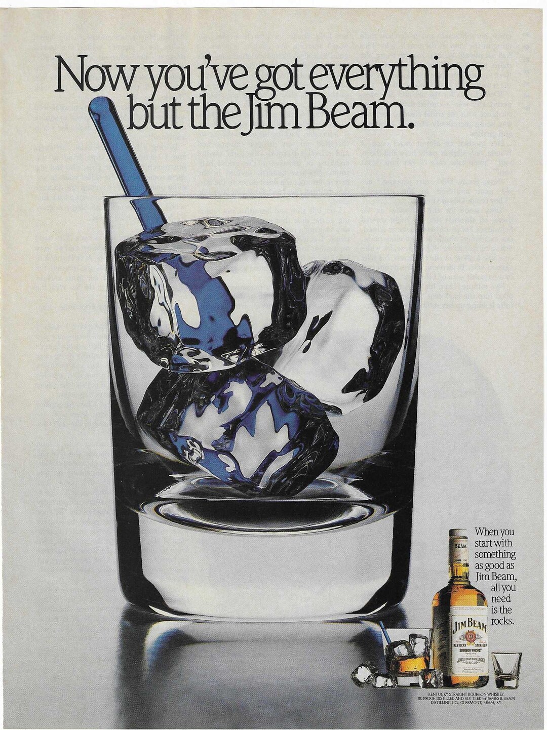 Original 1989 Full Page Magazine Advertisement for JIM BEAM Bourbon ...