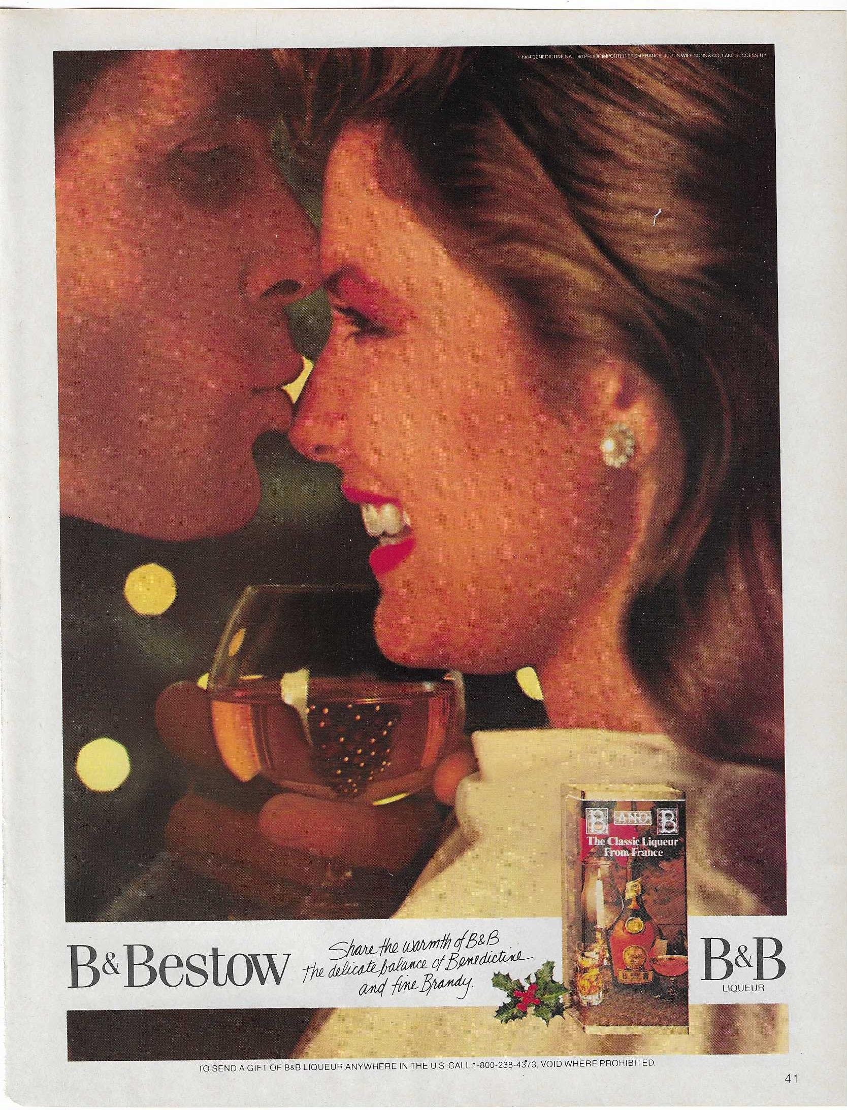 Original 1985 Full Page Magazine Advertisement for B&B French Liqueur 8 ...