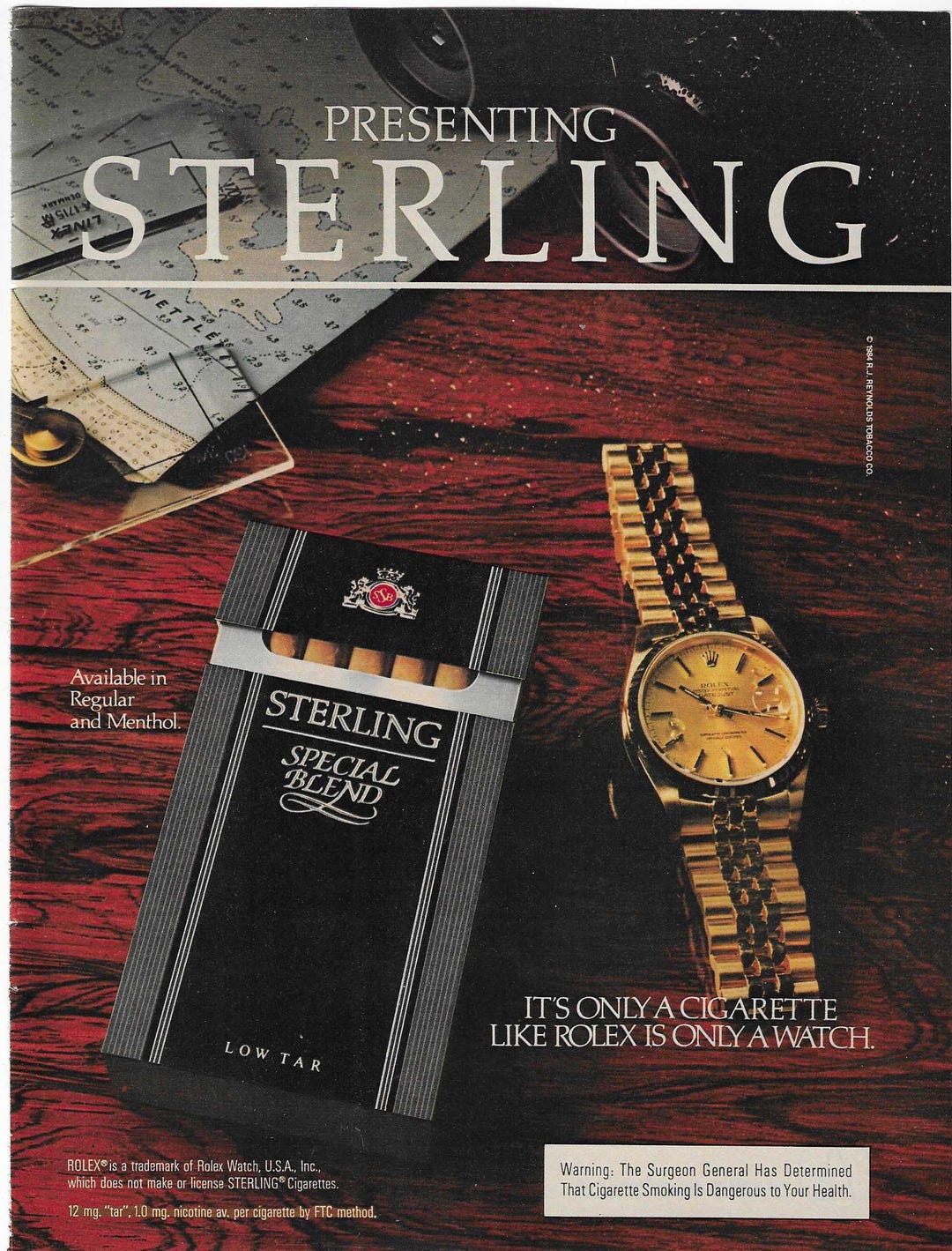 Original 1984 Full Page Magazine Advertisement for Sterling Cigarettes ...