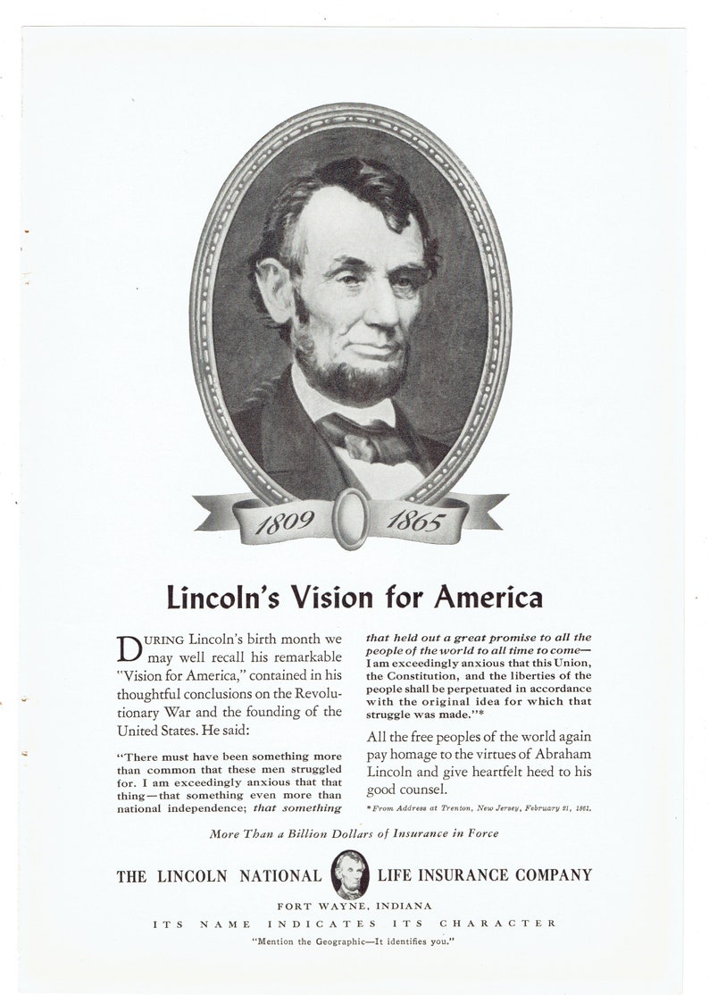 Original 1941 Full Page Magazine Advertisement for the LINCOLN - Etsy