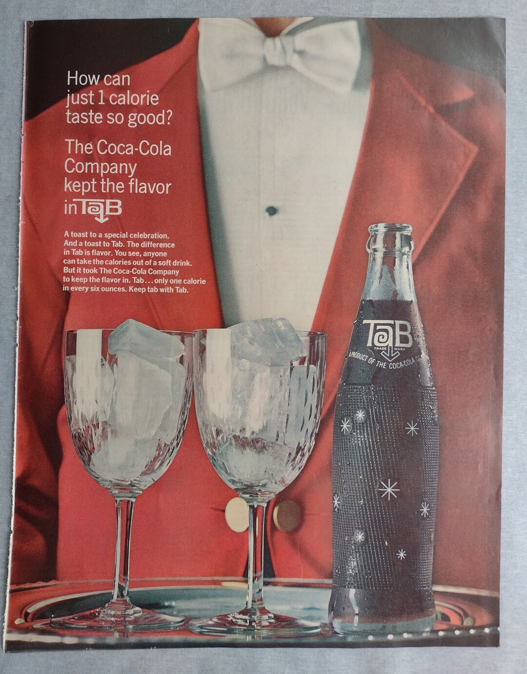 Original 1964 Full Page Magazine Advertisement for TAB Soda From Coca ...