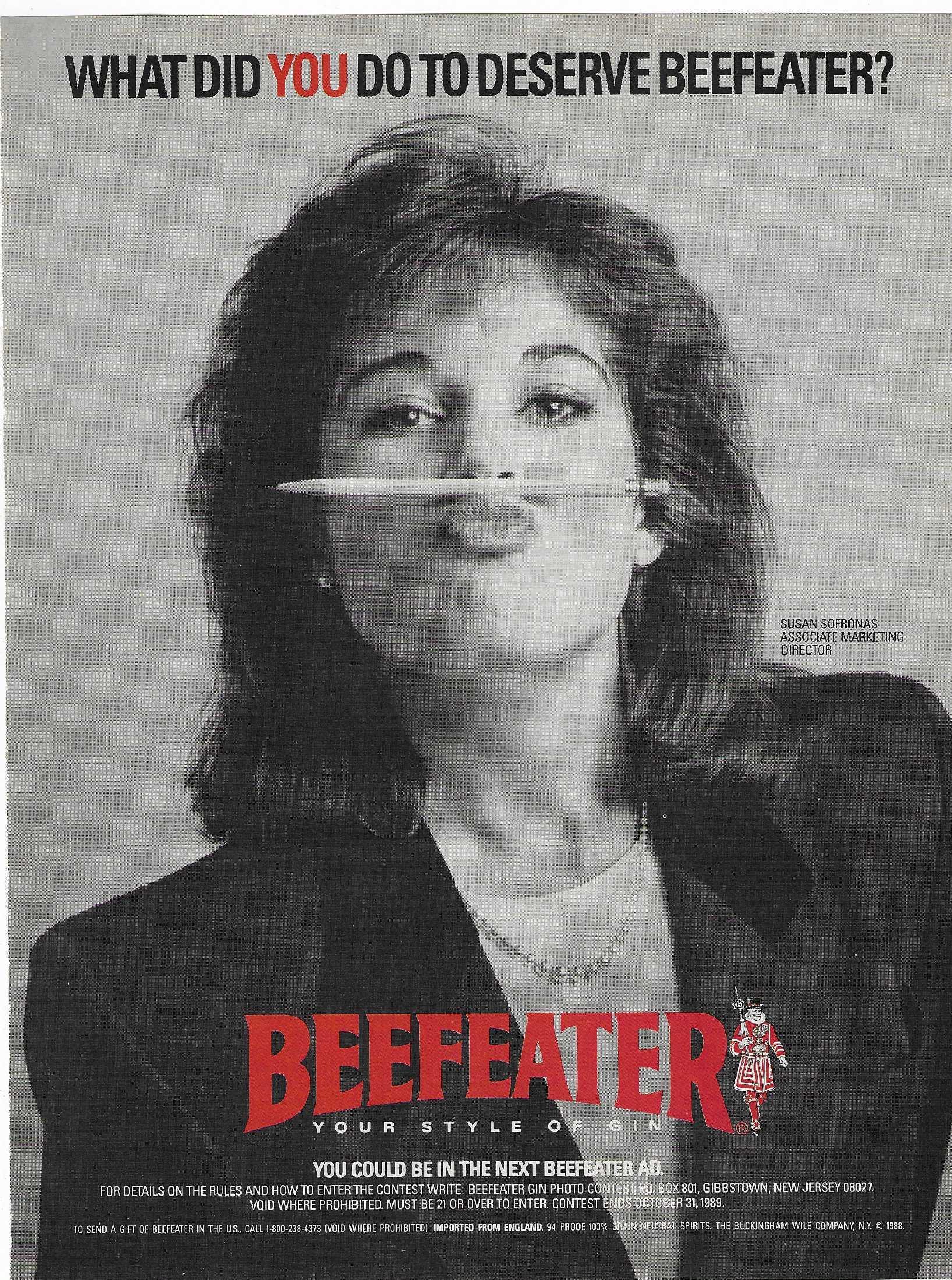 Original 1989 Full Page Magazine Advertisement for BEEFEATER ENGLISH ...