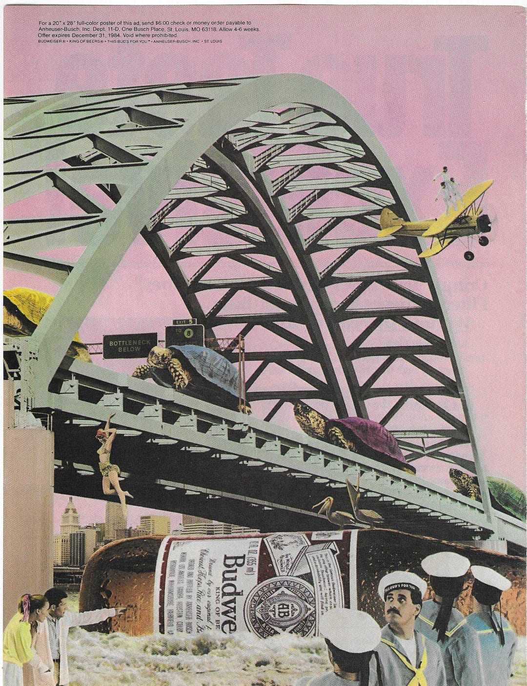 Original 1984 Full Page Magazine Advertisement for BUDWEISER BEER Goofy ...