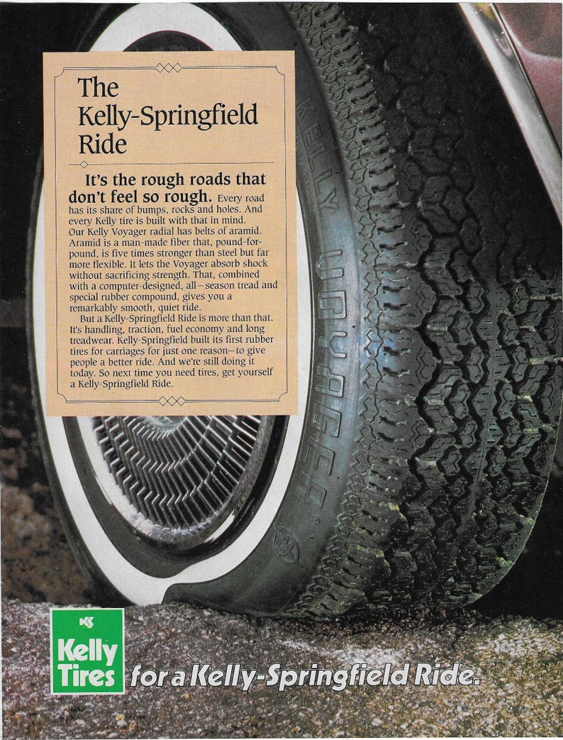 Original 1984 Full Page Magazine Advertisement for KELLY-SPRINGFIELD ...