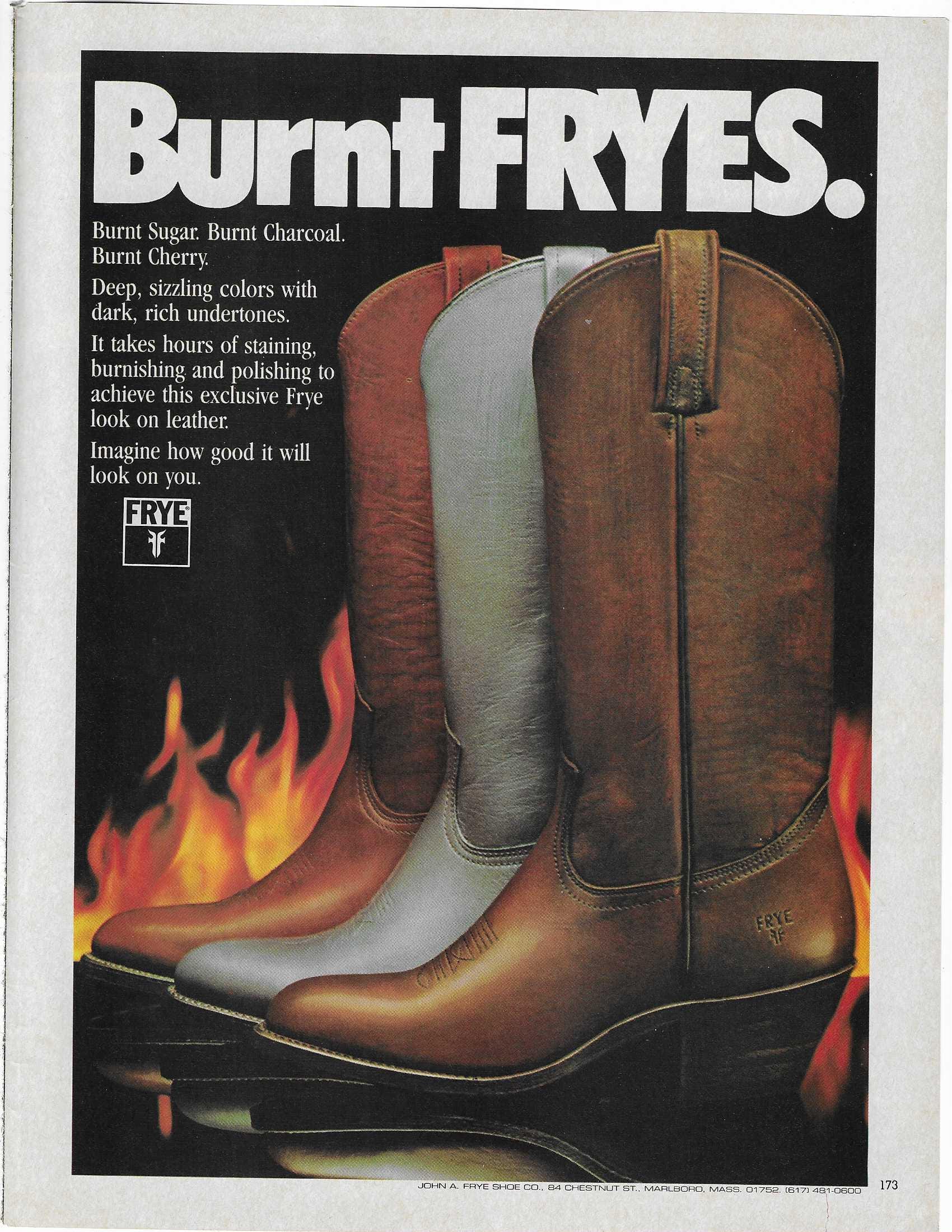 Original 1984 Full Page Magazine Advertisement for FRYE BOOTS 8 X 11 ...