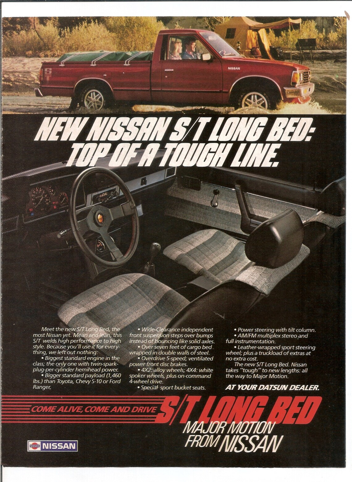 1984 Full Page Magazine Advertisement for the Nissan S/T Long Bed ...