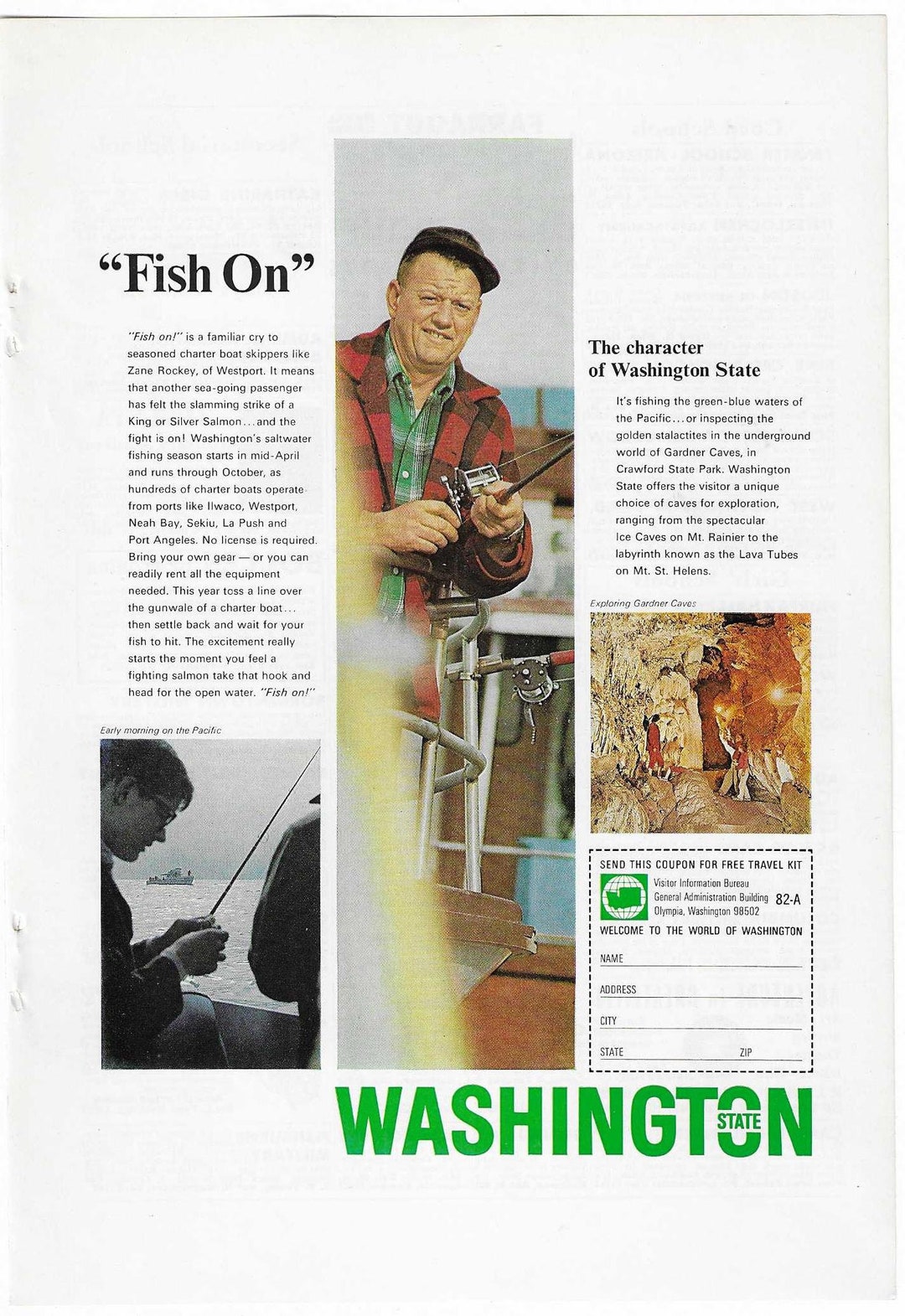 Original 1969 Full Page Magazine Ad for Travel to Washington State 7 X ...