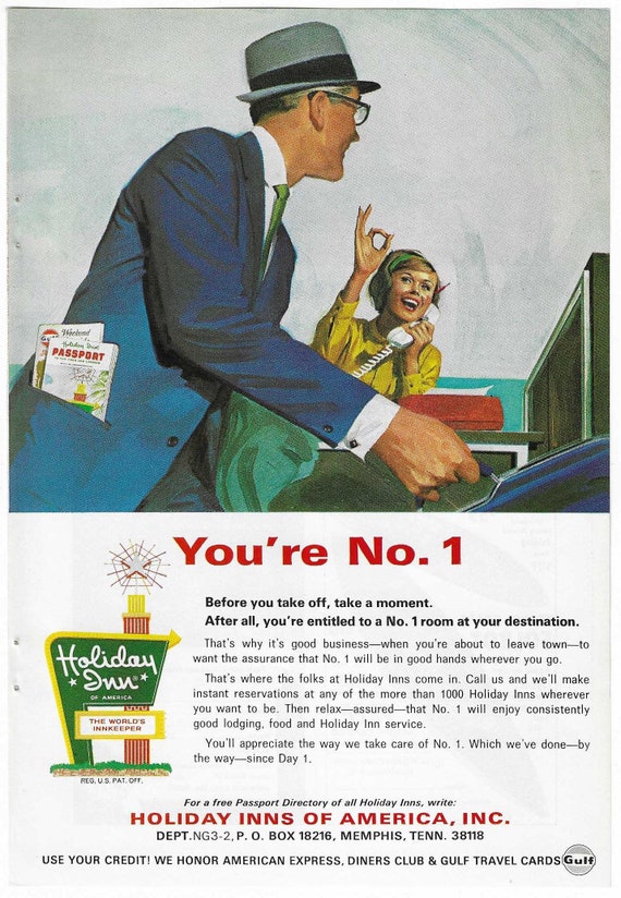 Original 1969 Full Page Magazine Advertisement for HOLIDAY INN - Etsy