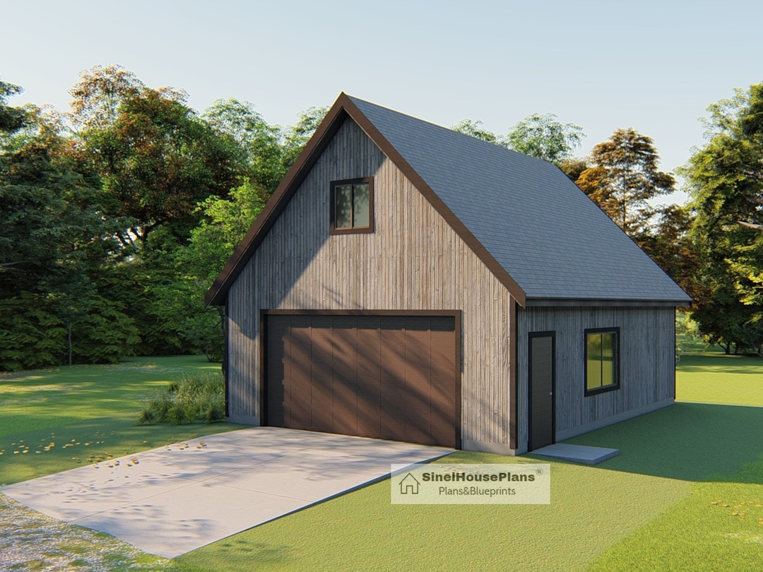 2-car 2-story Garage Plan Package ,24' X 30' Complete Building ...