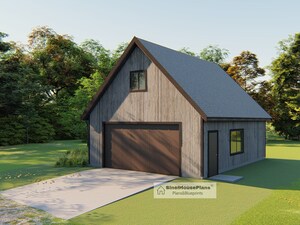 24'x36' Modern Garage Plans With Studio Apartments, 2 Car Architectural ...