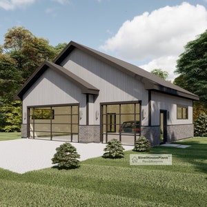 36 'x 28' Garage Plans, 3-car Traditional Garage Architectural ...