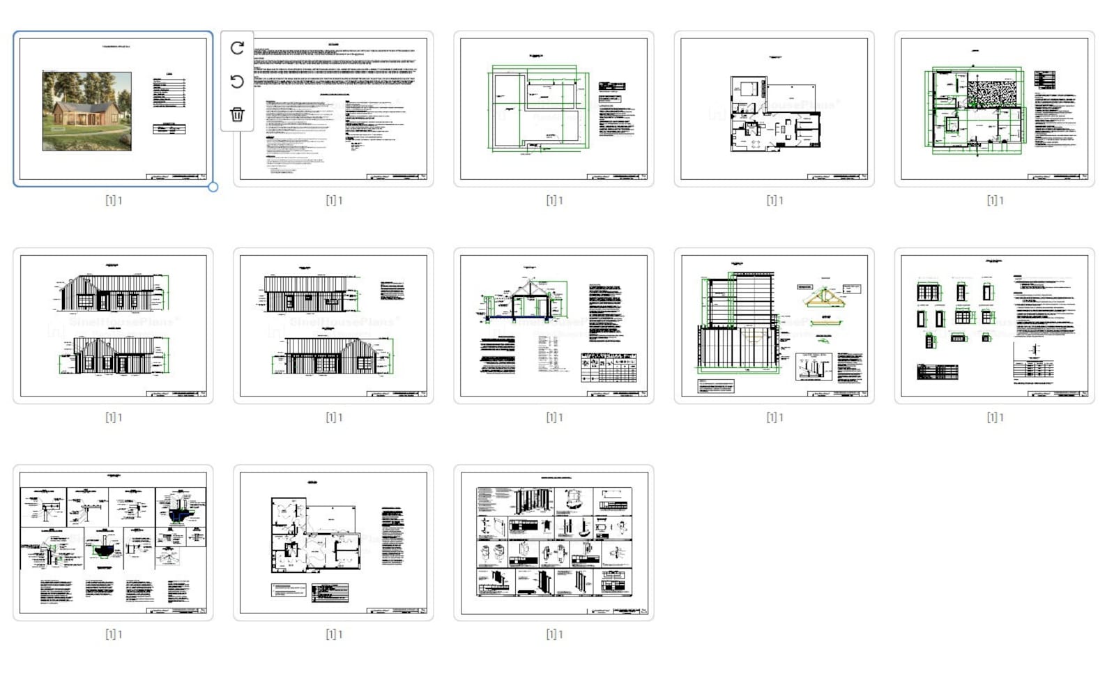 Ranch Style Cottage Plan: 3 Bed, 2 Bath, 1204 Sq Ft (PDF Downloadable ...