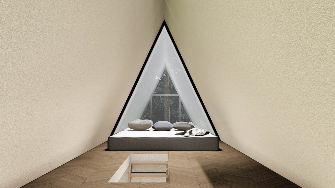 A Frame Cabin House Plans With Loft 16x30 Cottage Building - Etsy