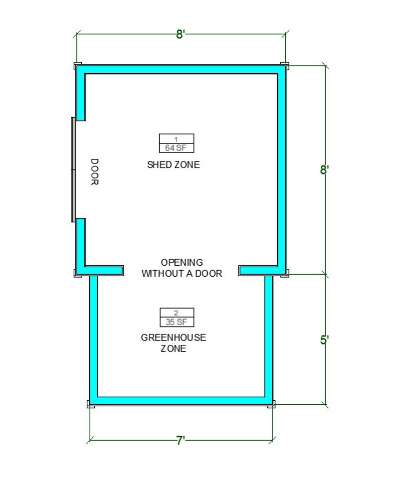 8'x13' Garden Greenhouse Shed Plans, Wood Construction Storage Shed ...
