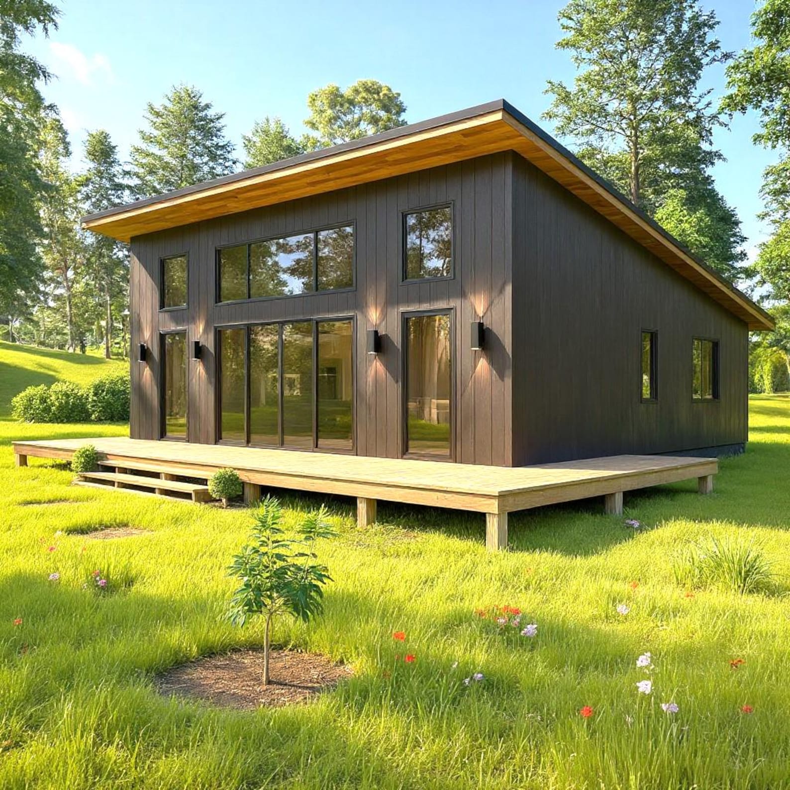 26’x36’ Lean Cabin Architectural Full Set Plan,modern Cottage ...