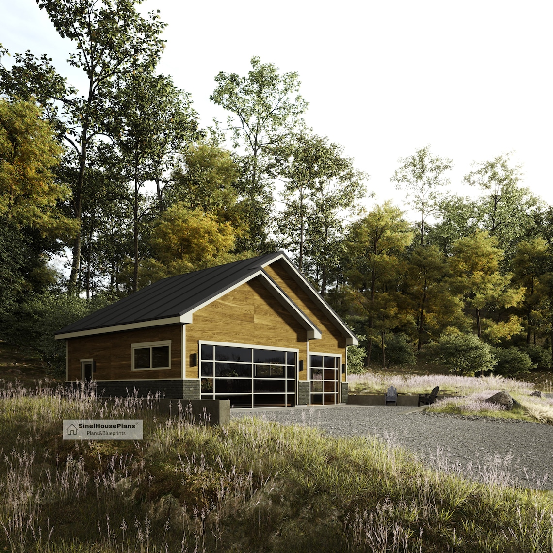 36 'x 28' Garage Plans, 3-car Traditional Garage Architectural ...