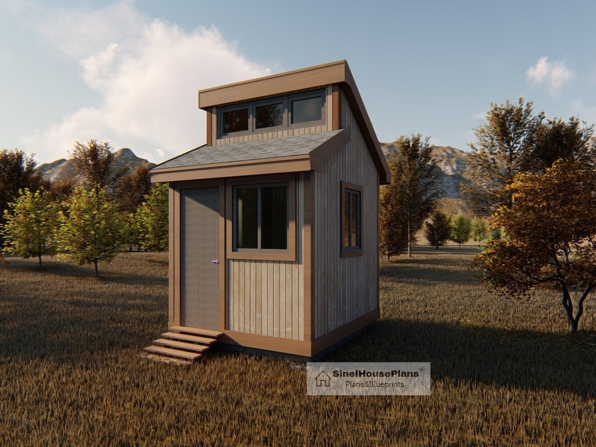 Shed Plans 8 X 8 Outdoor Garden Storage Blueprints With Workbench