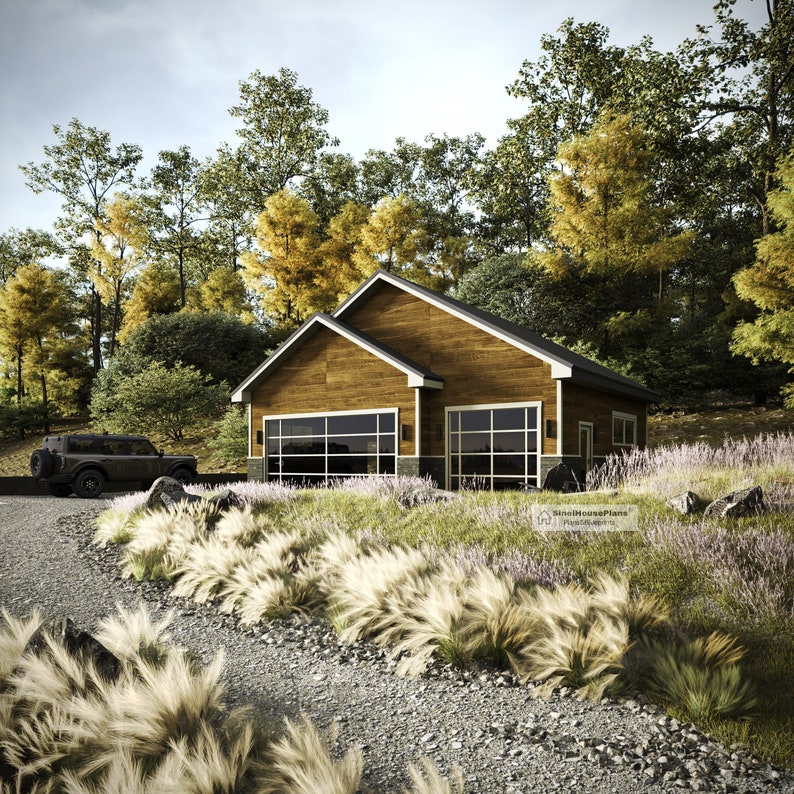 36 'x 28' Garage Plans, 3-car Traditional Garage Architectural ...