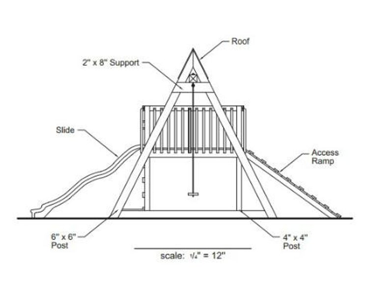 Playhouse Slide Plans DIY Children Outdoor Kids Swing/ Sandbox Wood ...