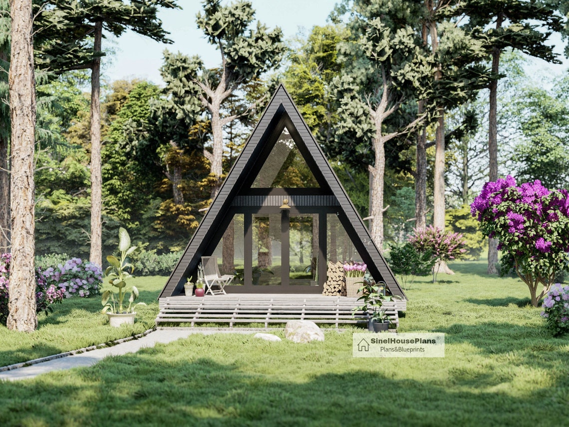 A-Frame two Story Tiny House Plans 20' x 26' | Etsy