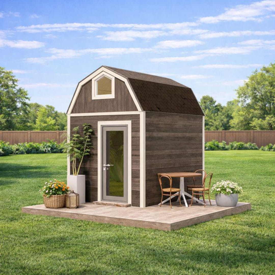 8x10 Small Cabin Plans With Loft – Barn Style Shed Blueprint - Etsy