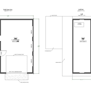 1-car Garage Plan With Storage and Loft, Gable Garage Architectural ...