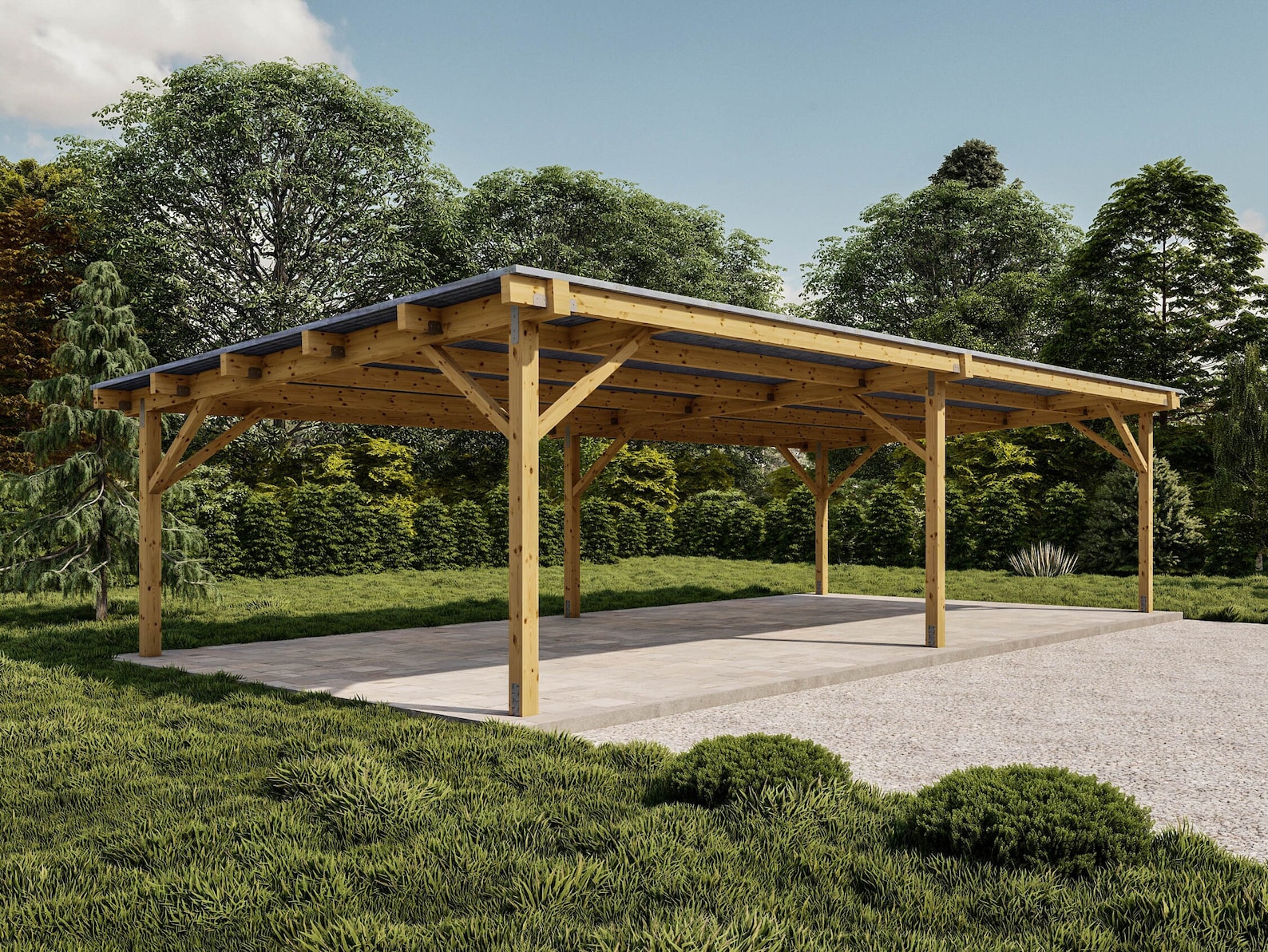 4 Car Carport Plans 18' X 36' Lean to Pavilion - Etsy